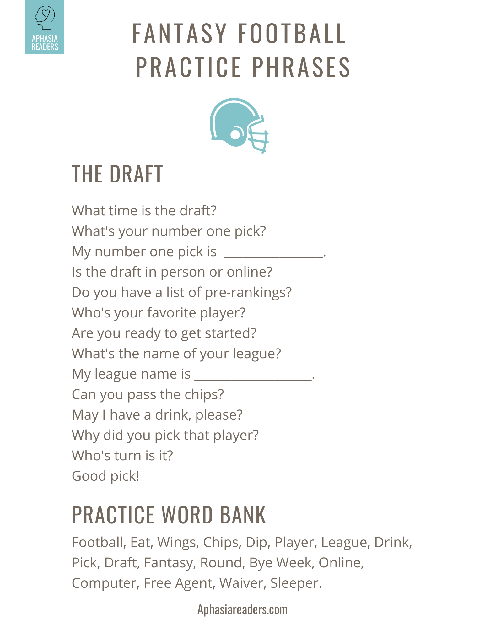 Functional Phrases Practice Sheets - Free Downloadables