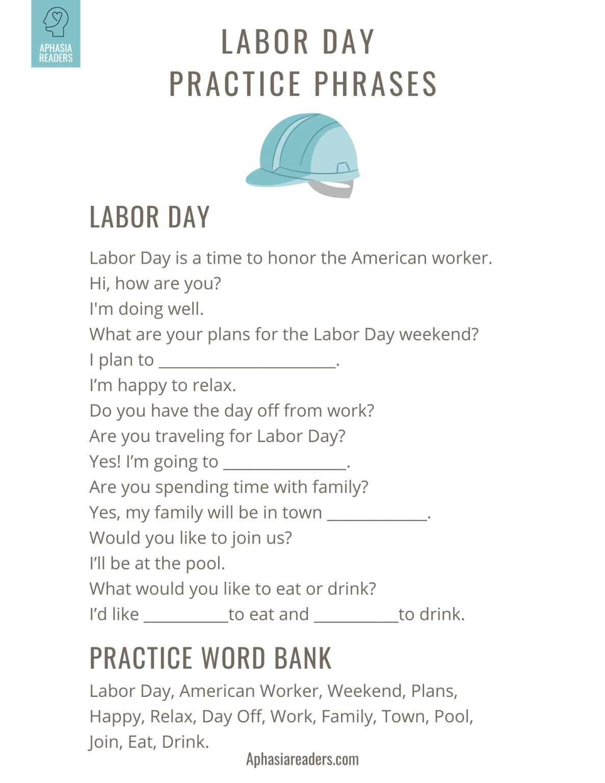 Functional Phrases Practice Sheets - Free Downloadables
